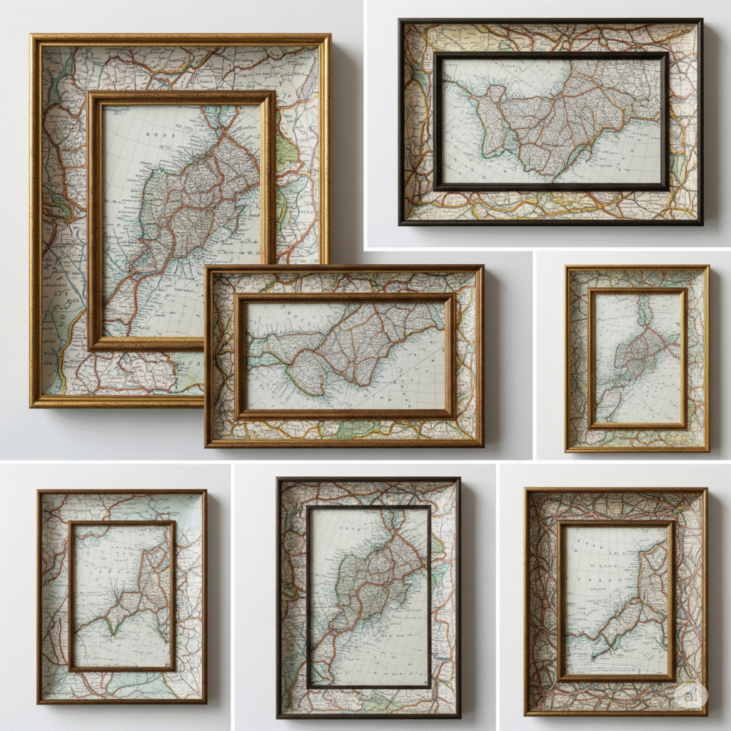 Dicas de como usar mapas antigos para criar quadros personalizados ...